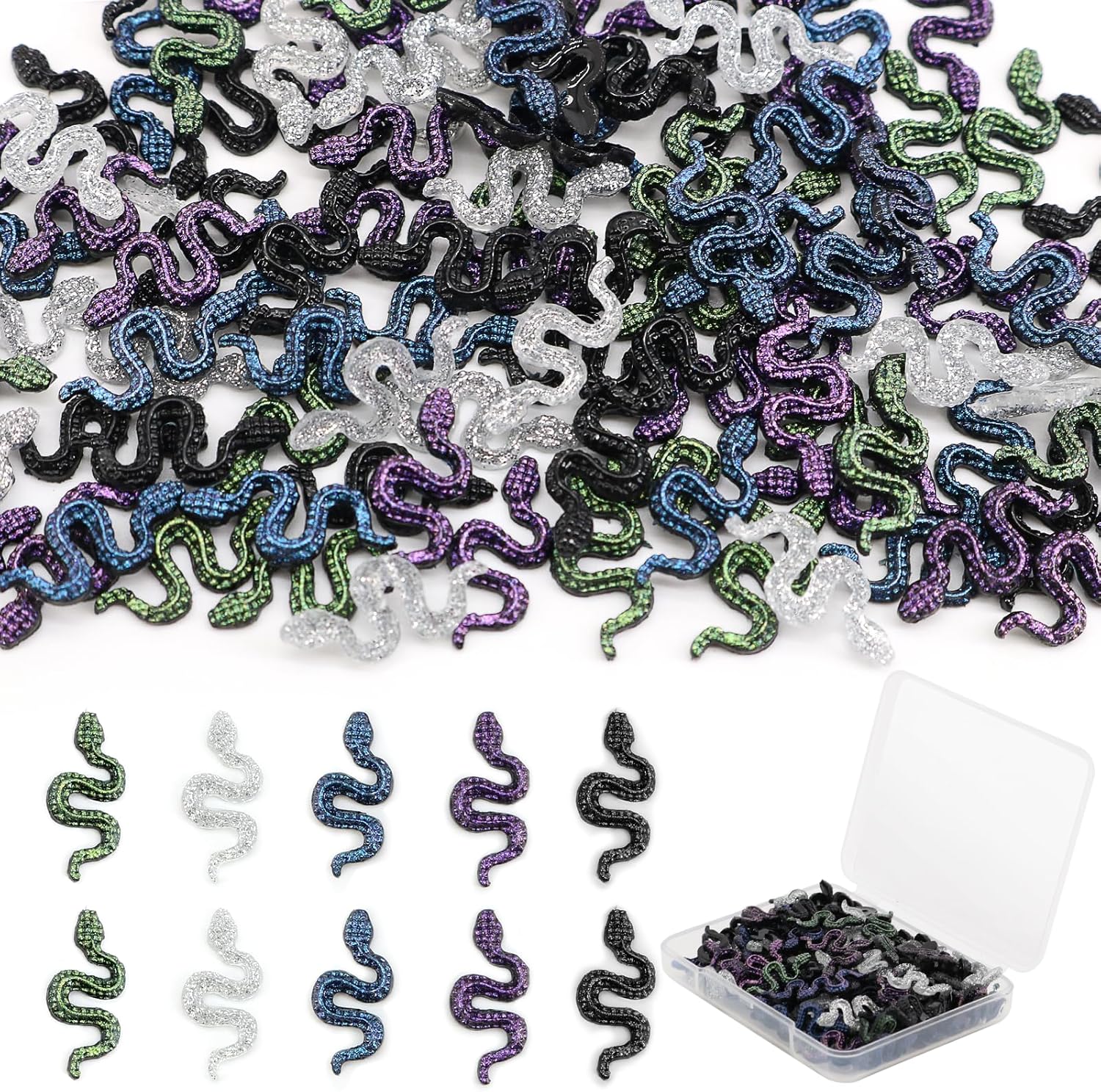 Amazon.com: 120Pcs Mini Resin Snakes, Miniature Halloween Tiny Snakes ...