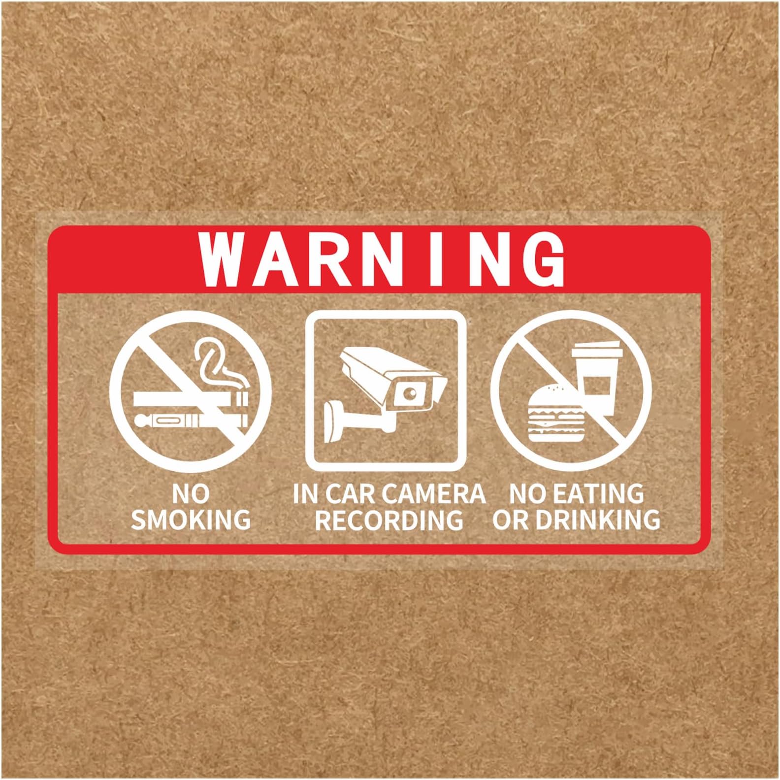 Amazon.com: No Smoking In Car Camera Recording No Eating or Drinking ...
