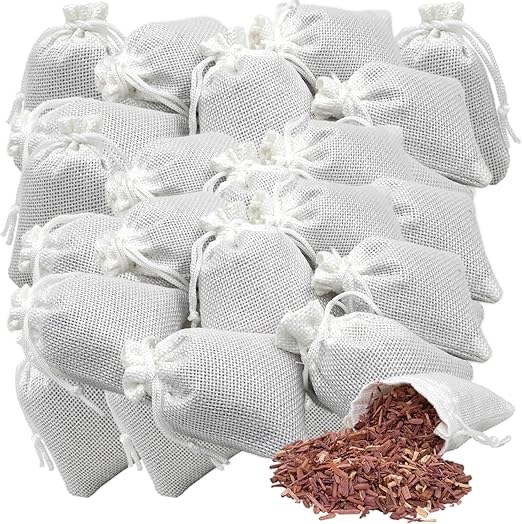 24 Pack Cedar Sachets for Clothes Storage - Natural Aromatic Cedar ...