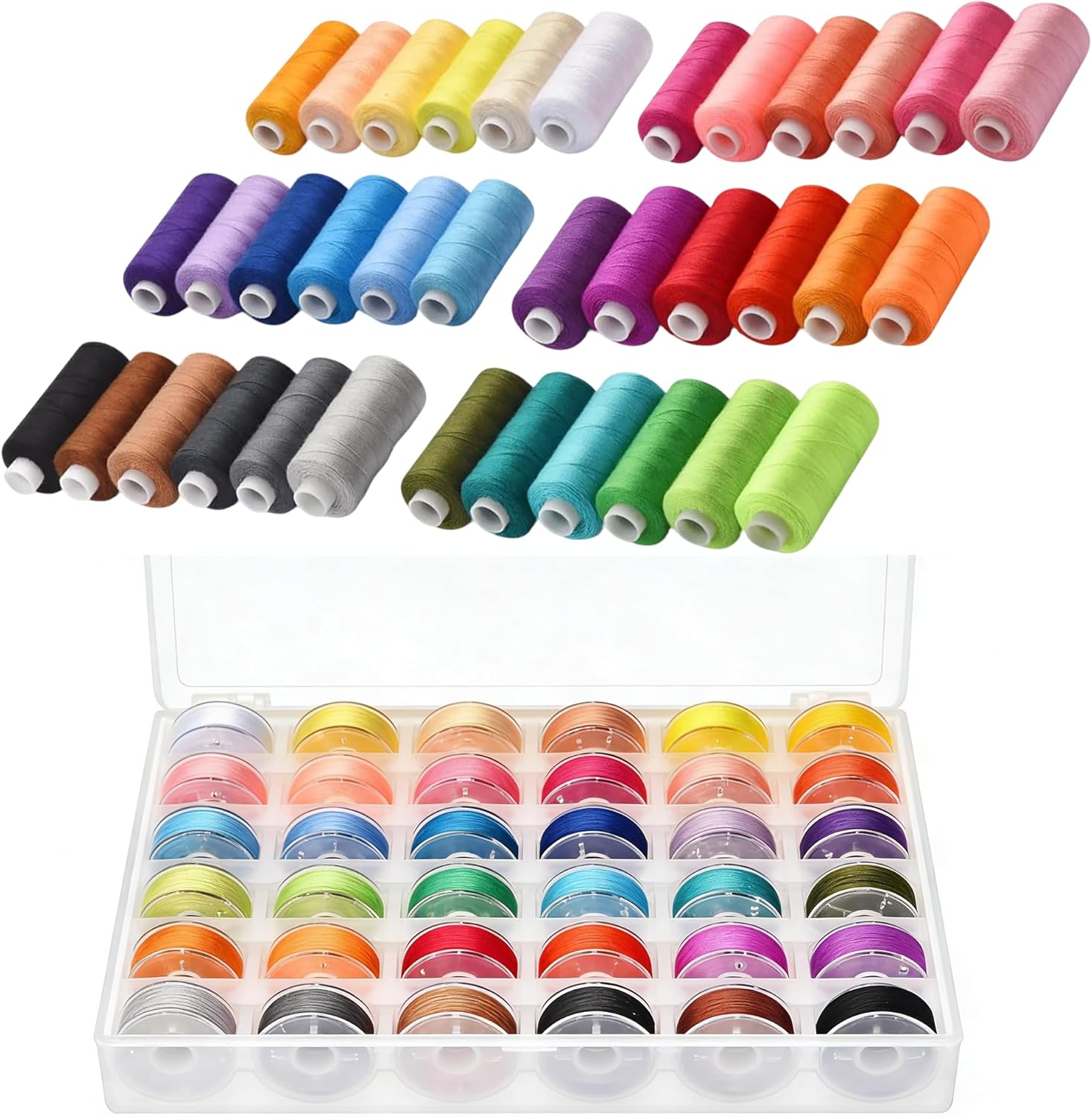 Amazon.com: Simthread 36PCS+36PCS 400 Yards Sewing Thread Kit, 36 ...