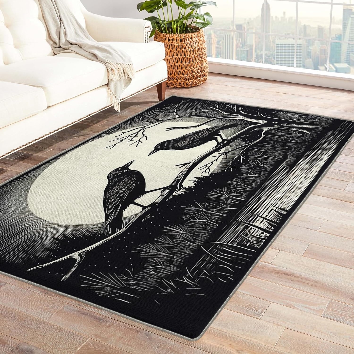 Amazon.com: Black Crow Rug & Home Decor - 6x9 Rug, Raven Rugs for ...