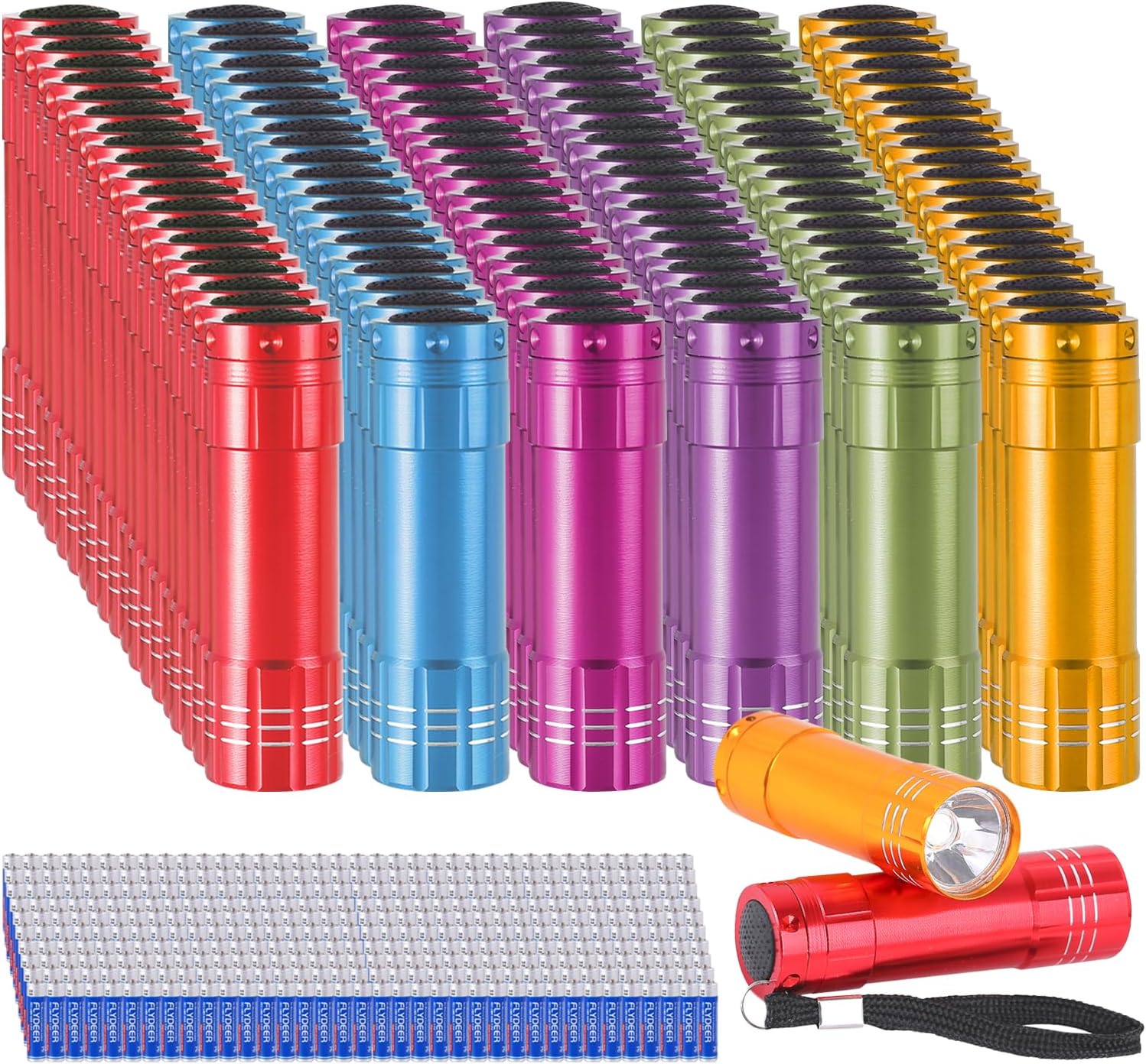 KunHe 120 Pack Small Mini Cheap Flashlight for Kids Bulk with Batteries ...