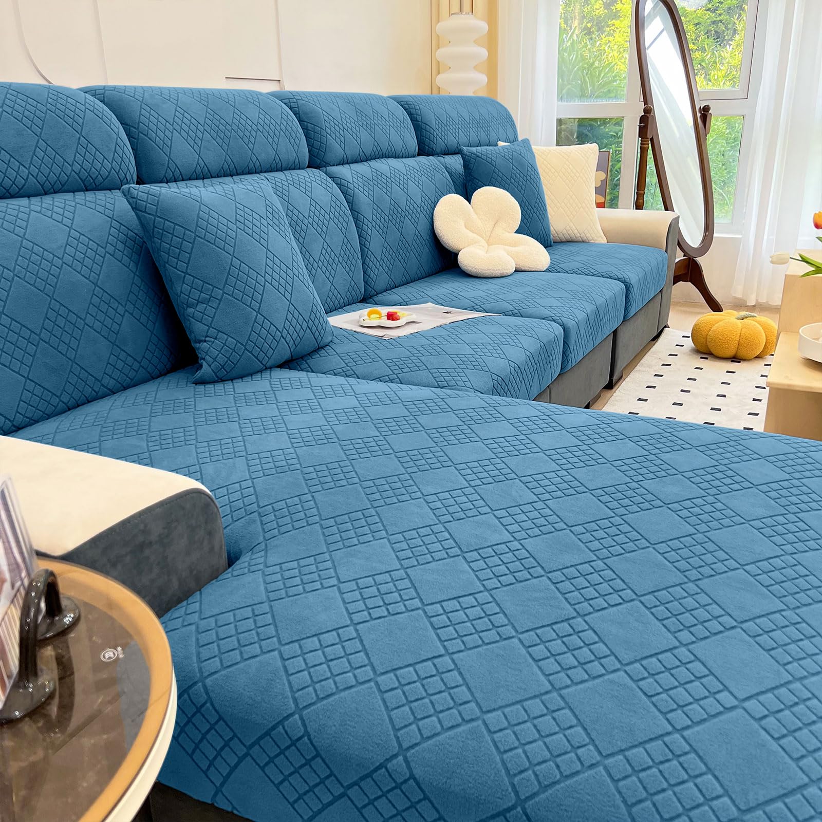 Amazon.com: hyha Universal Couch Cushion Covers, Magic Sofa Covers ...