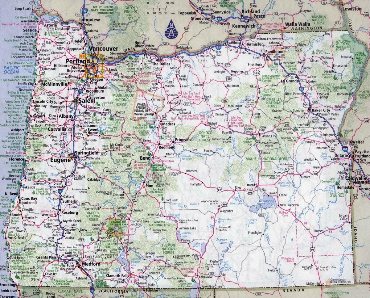 Oregon Travel Map Oregon Road Map & Travel Guide: William L. Sullivan:
