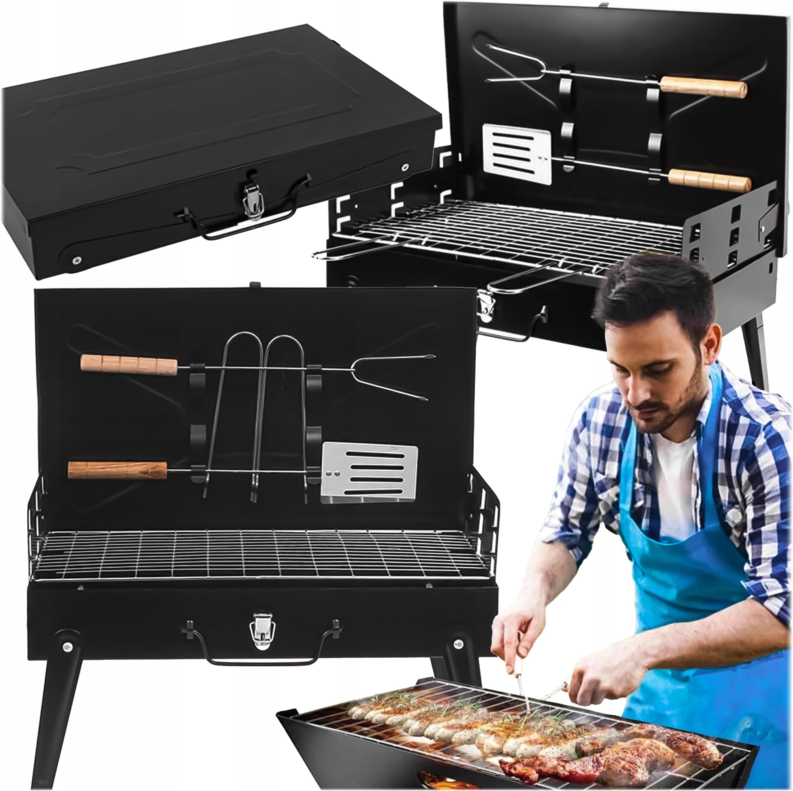 NOVA Campinggrill Holzkohle Picknickgrill Kohlegrill Tragbar Kleiner ...