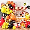 Amazon.com: Fire Party Balloons Stand Kit 2 Sets with 2 Fire Truck Foil ...