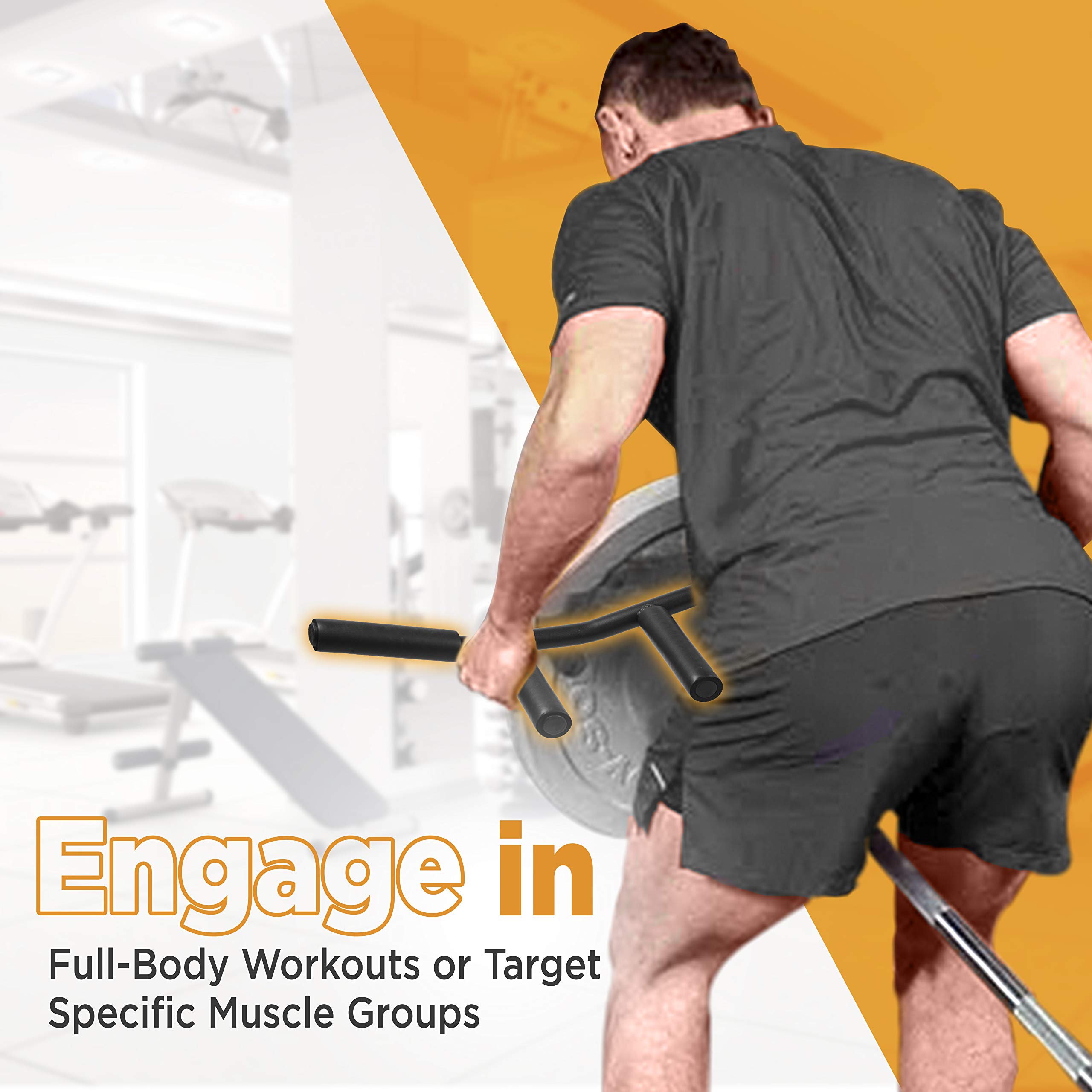 Logest Large Multi-Grip T Bar Row Landmine Attachment - Straight Grip ...