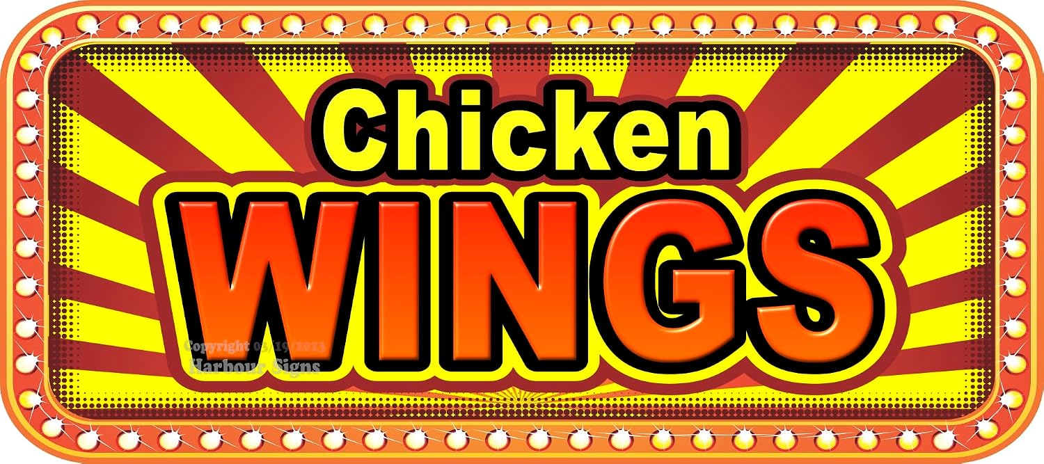 Amazon.com: Wings Chicken Decal Concession Food Truck LT Vinyl Sticker ...