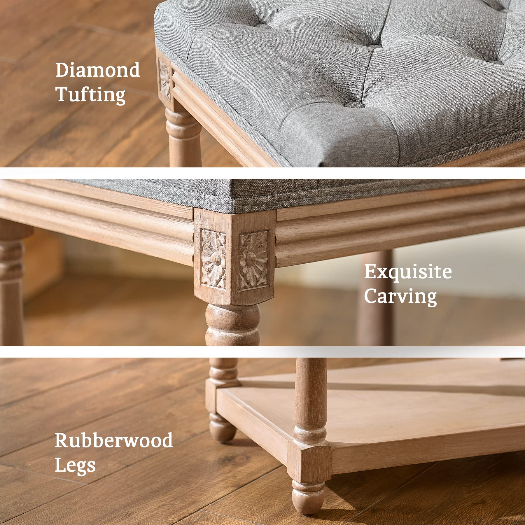 Snapklik.com : VONLUCE Shoe Storage Bench, 45 French Vintage Entryway ...