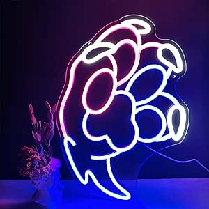 Amazon.com: Flybaby Bear Paw Neon Signs for Wall Decor Dog Paw LED Neon ...