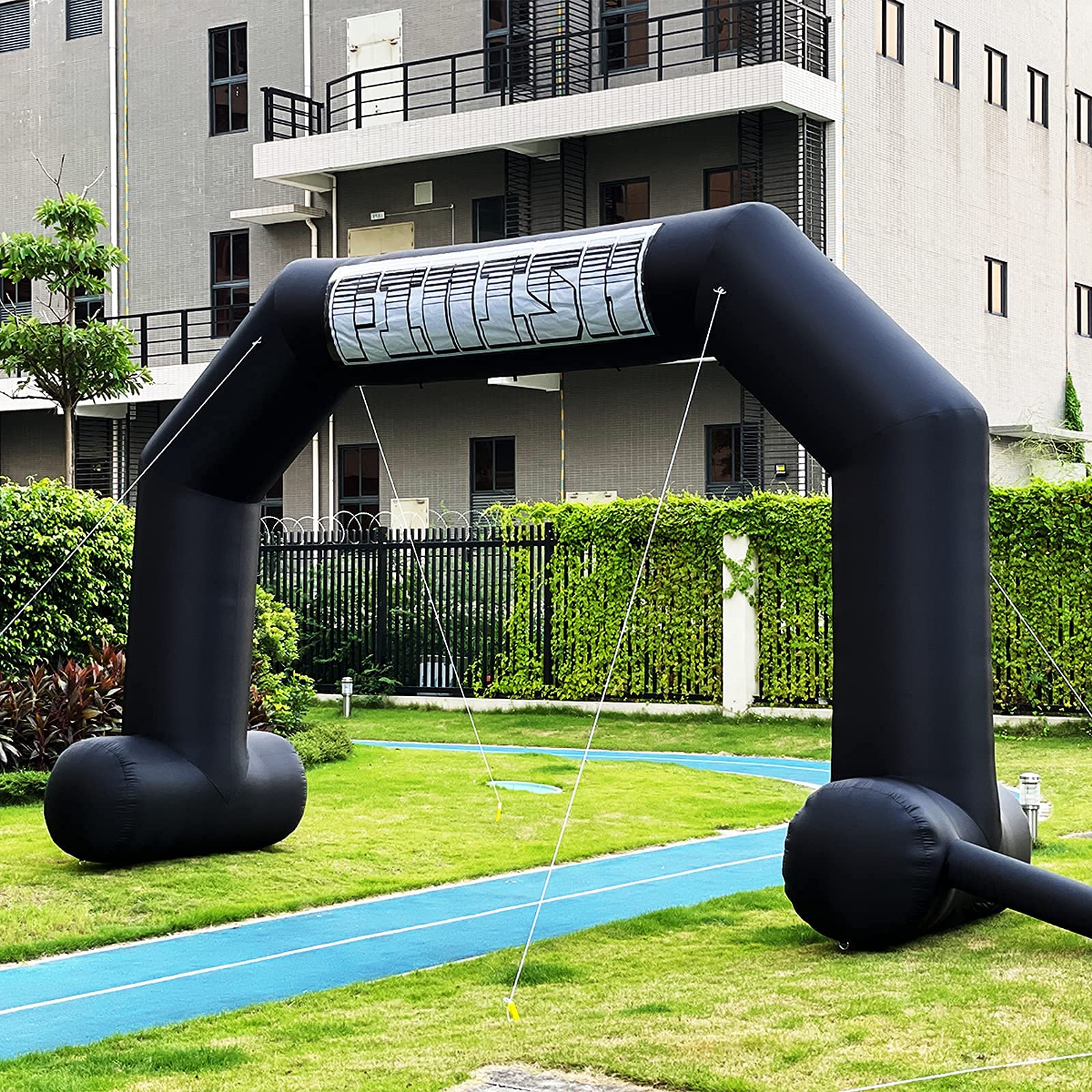 Sewinfla 20ft Inflatable Arch Black with Start Finish Line Banners and ...