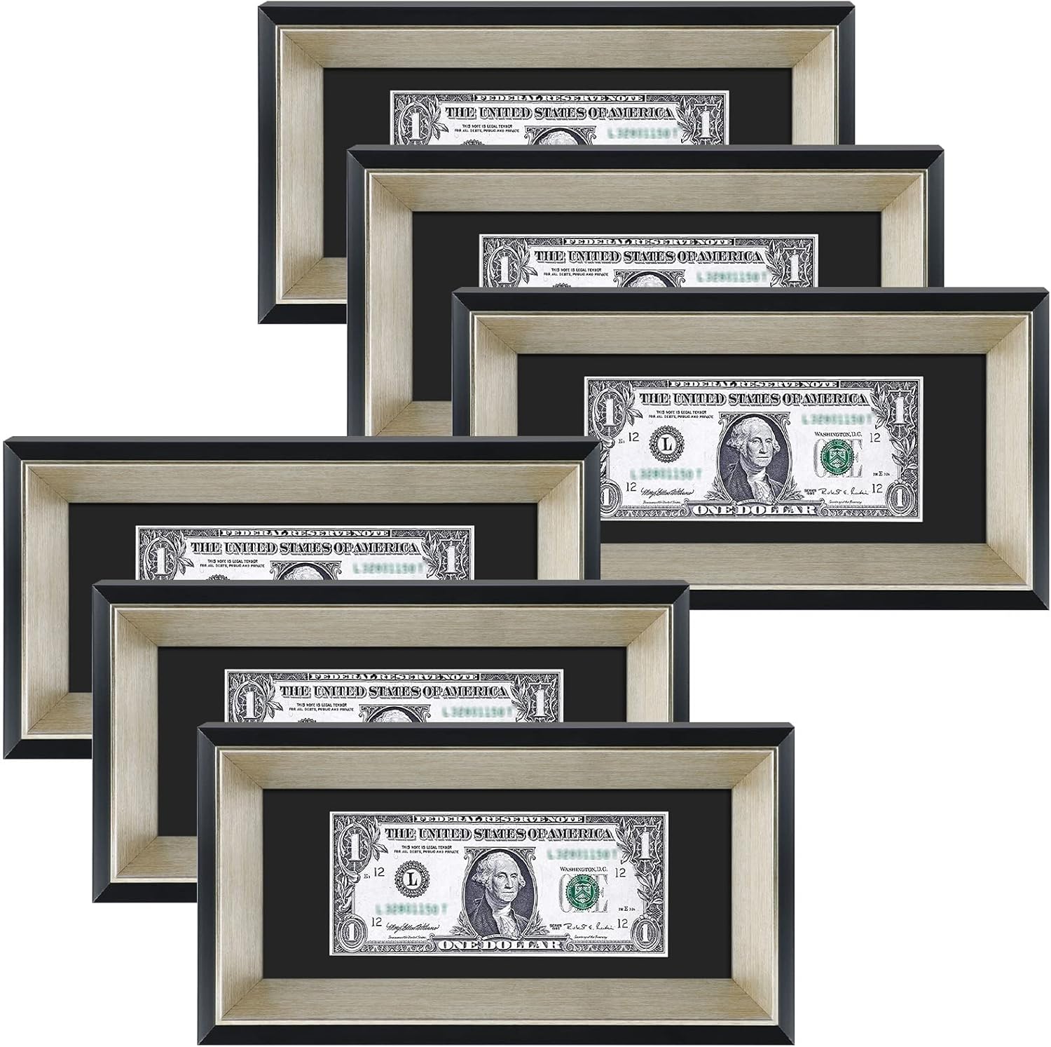 Amazon.com - Space Art Deco,4x9 Dollar Bill Frame with Mat, Easel Stand ...