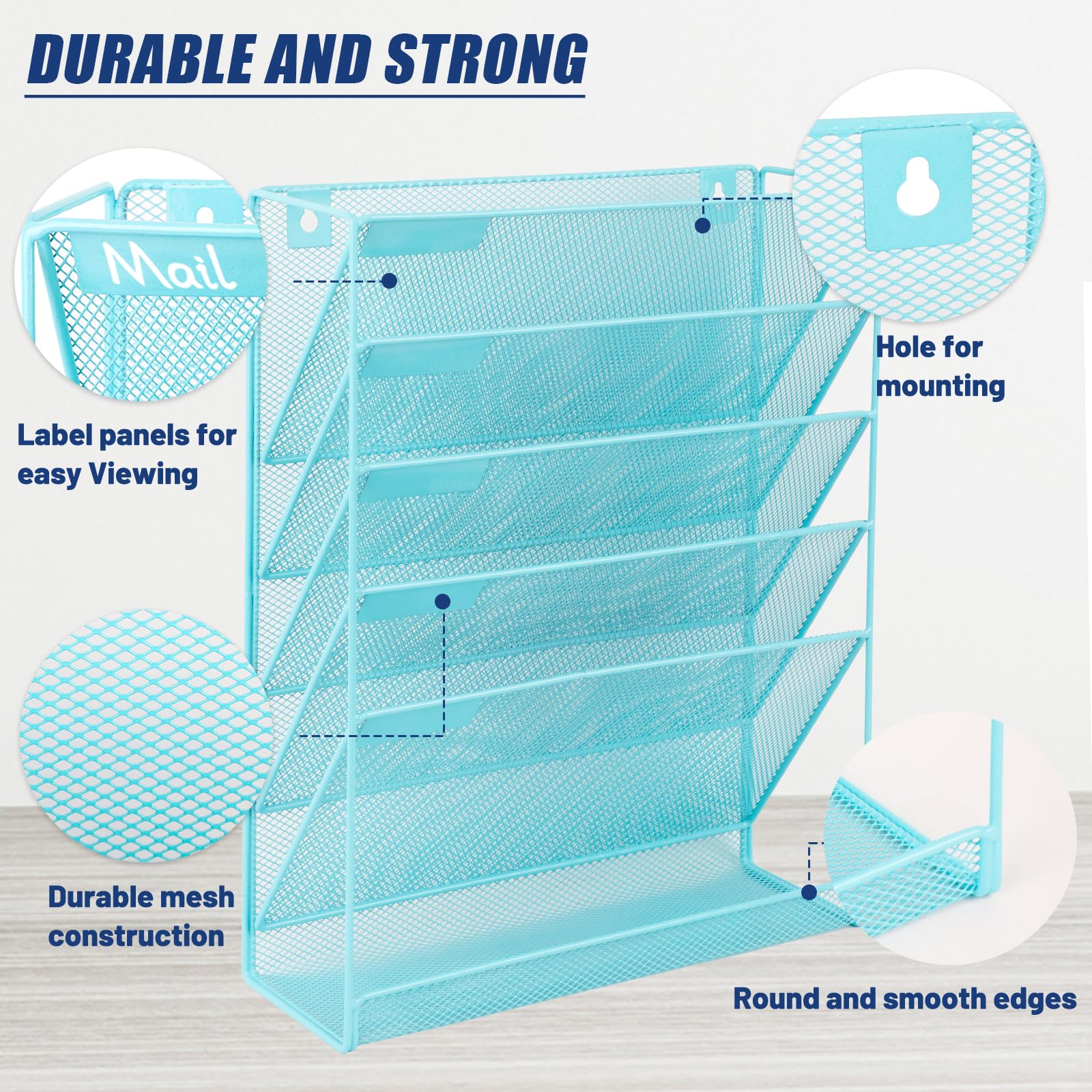 Snapklik.com : EASEPRES Desk File Organizer Mesh 6-Tier, Hanging Wall ...