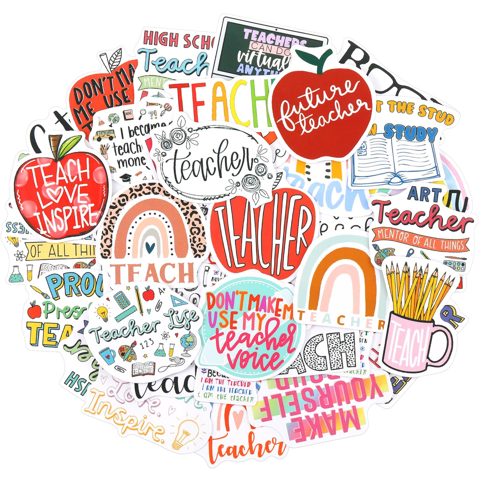 Snapklik.com : 100 Pcs Waterproof Stickers Teacher Appreciation Gift ...