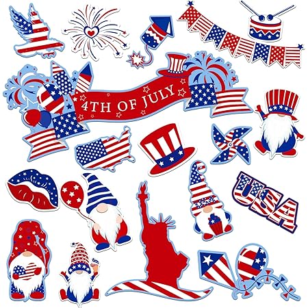 Amazon.com: NBjiuyin 56 Pieces 4th of July Bulletin Board Decor Paper ...