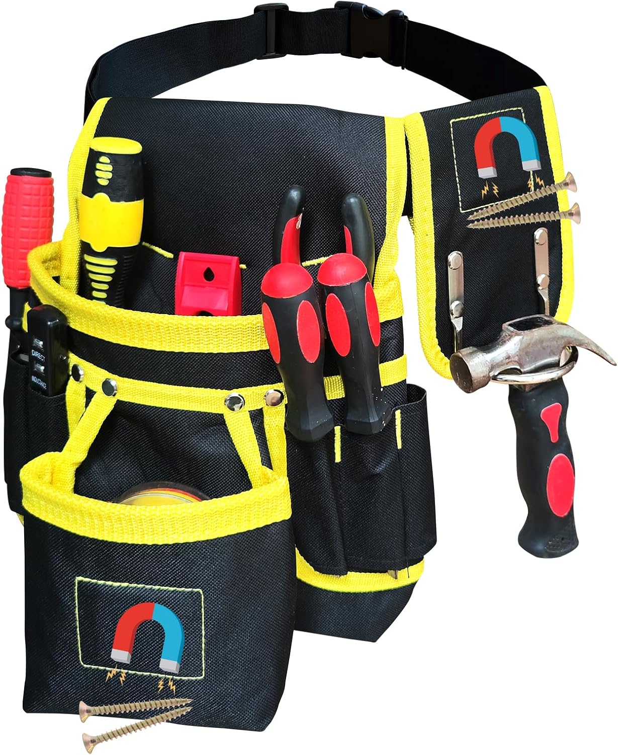 Sneulletoys Tool Belts Pouch for Men，Heavy Duty Tool Pouch Belt with 13 ...