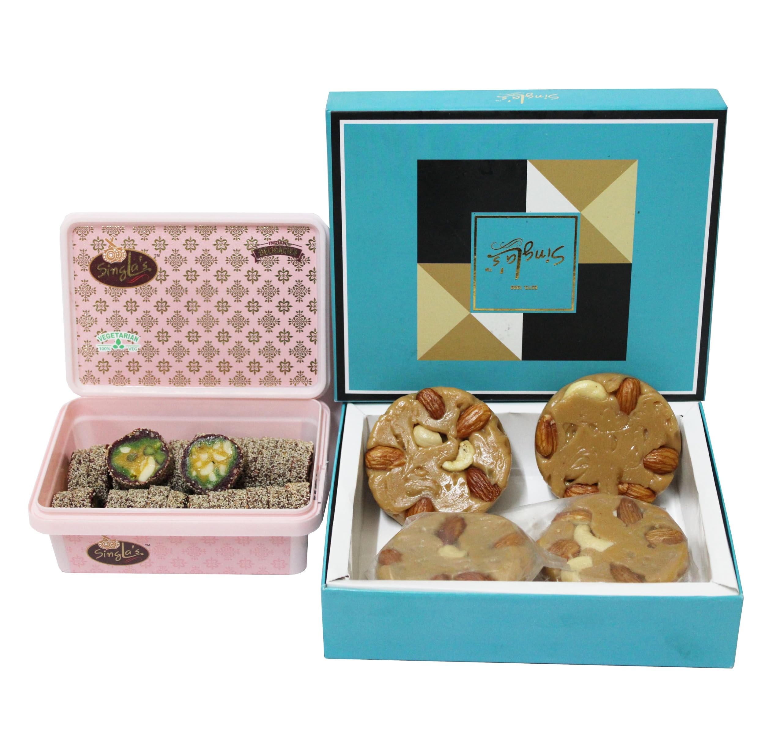 Singla Sweets Anjeer cake 200g and Saon halwa 300g combo pack of 2 ...