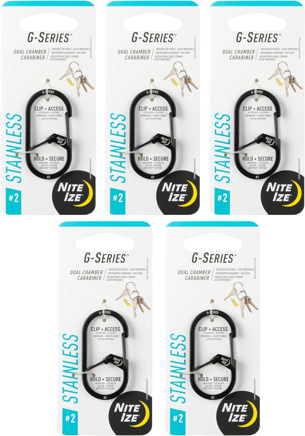 Amazon.com: Nite Ize G-Series Dual Chamber Carabiner - Heavy-Duty Key Organizer Carabiner Clip ...