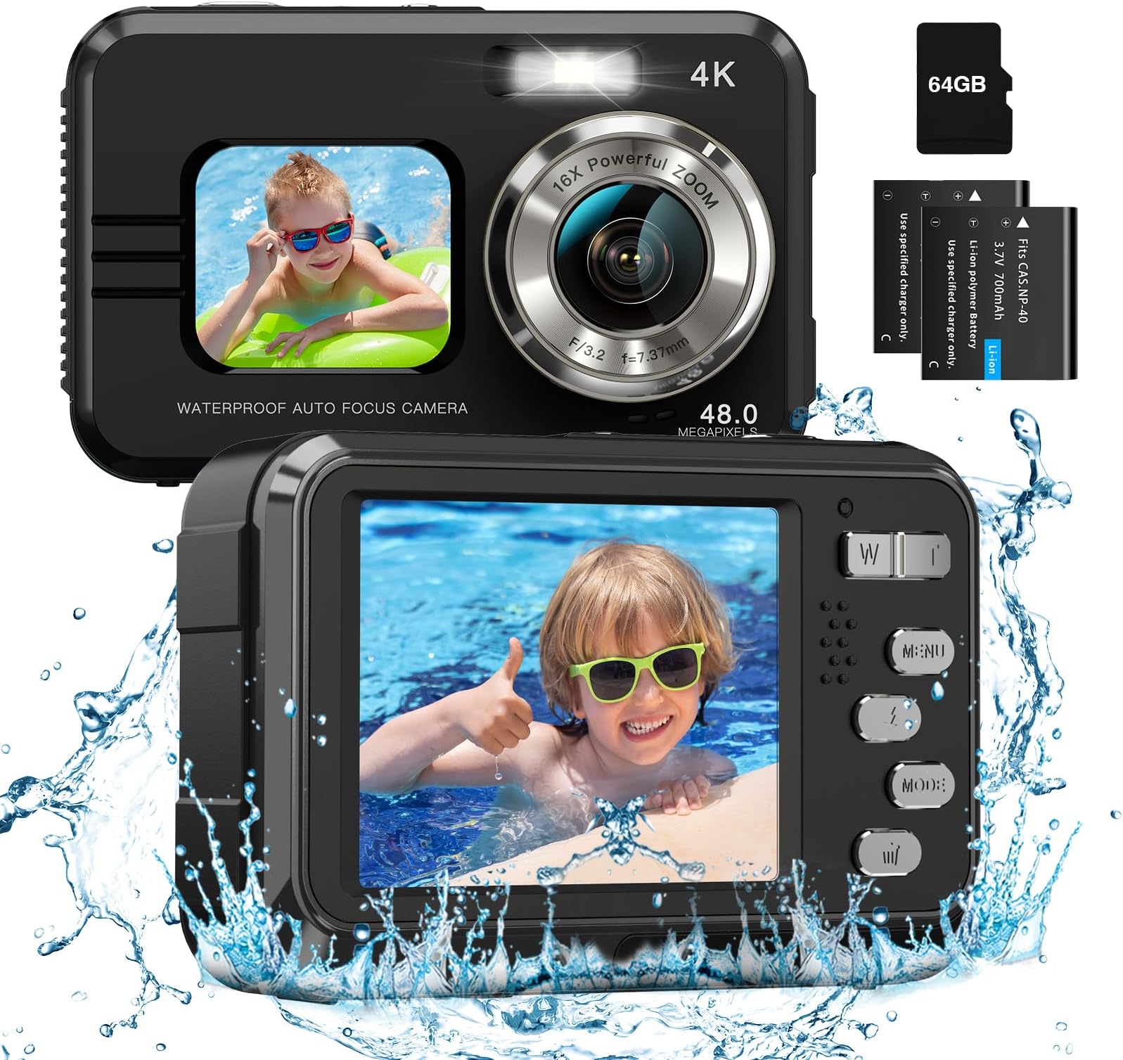Amazon.com : Waterproof Camera, 2.7K Full HD Underwater Camera, Digital ...