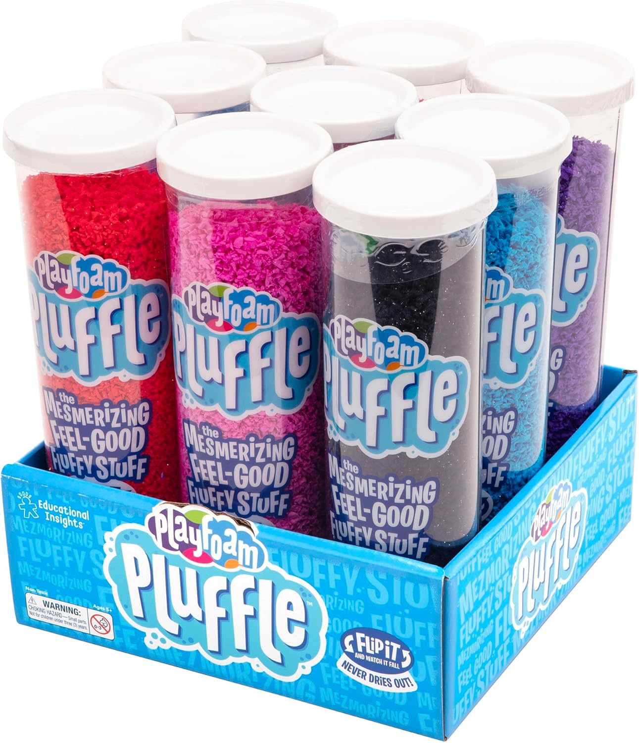 Educational Insights Pluffle® for Sensory Bins with 9 Colors, Set of 9 ...