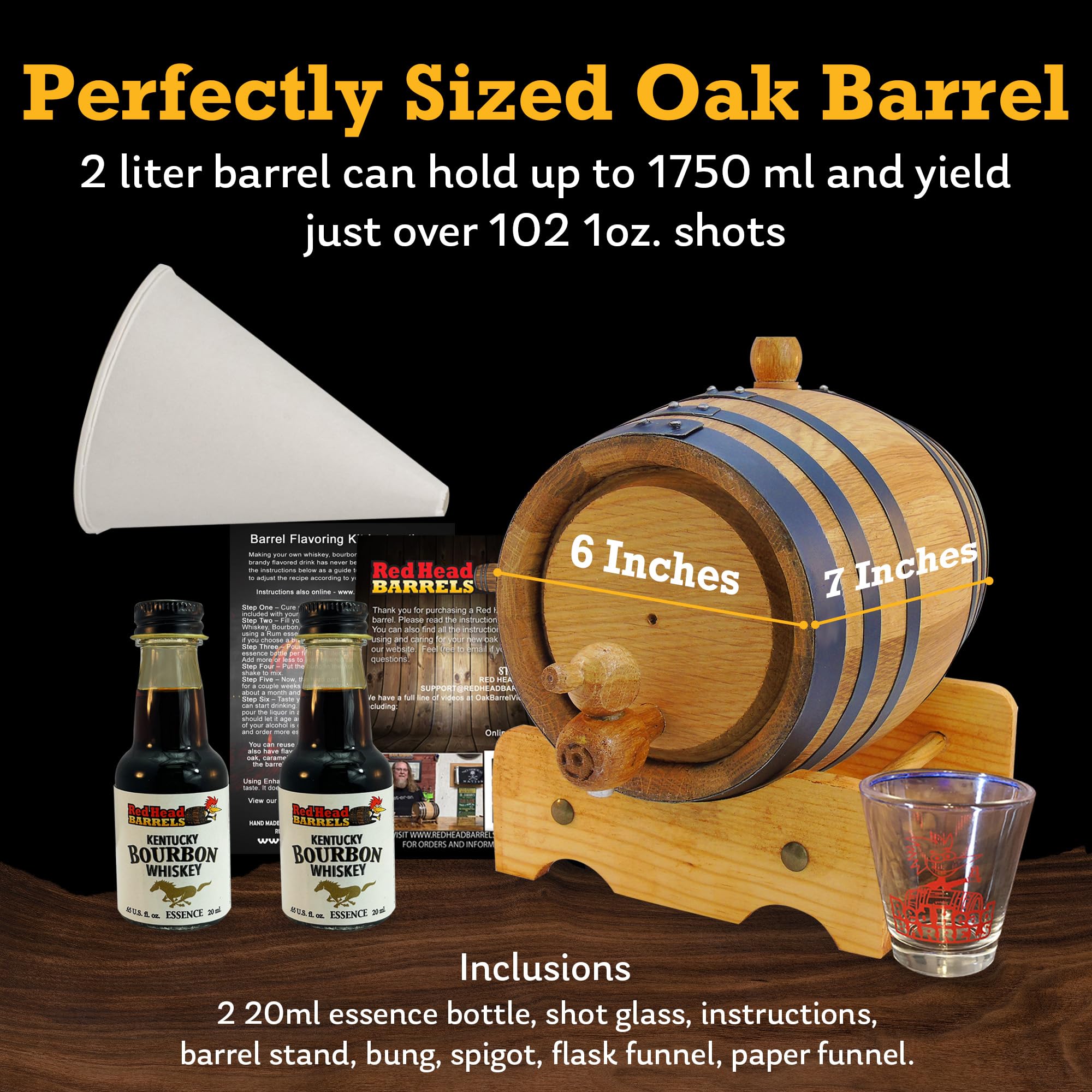 Snapklik.com : Red Head Barrels 2-Liter Charred American White Oak ...