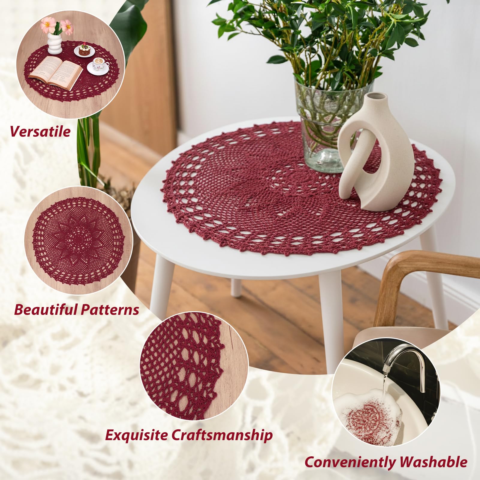 Snapklik.com : Kilofly Handmade Crochet Cotton Lace Table Sofa Doily