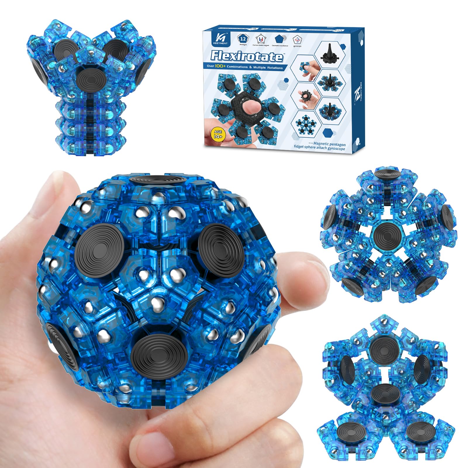 Amazon.com: KEEYMENT Sphere Magnetic Fidget Toys Adults, Splicing ...