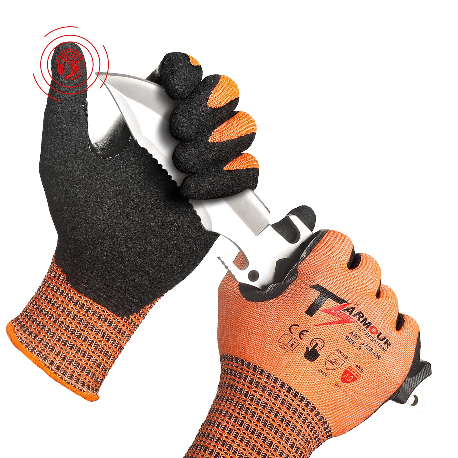 Highest Level Cut Resistant Gloves, ANSI A9 Cut Proof Work Gloves Men ...