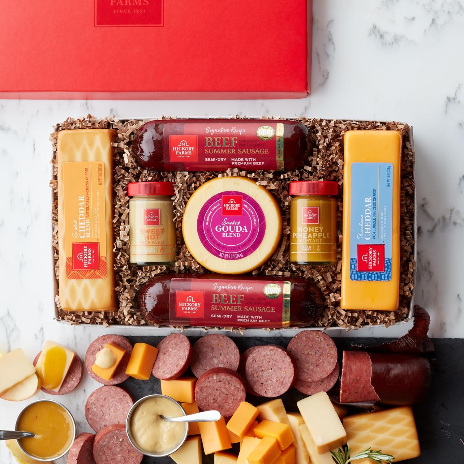 Amazon.com: Hickory Farms Beef Summer Sausage & Cheese Medium Gift Box ...