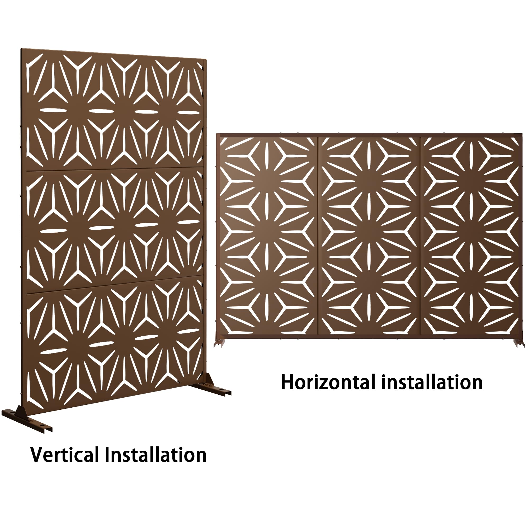 Snapklik.com : Metal Privacy Screen Outdoor 72" H47" W,Freestanding ...