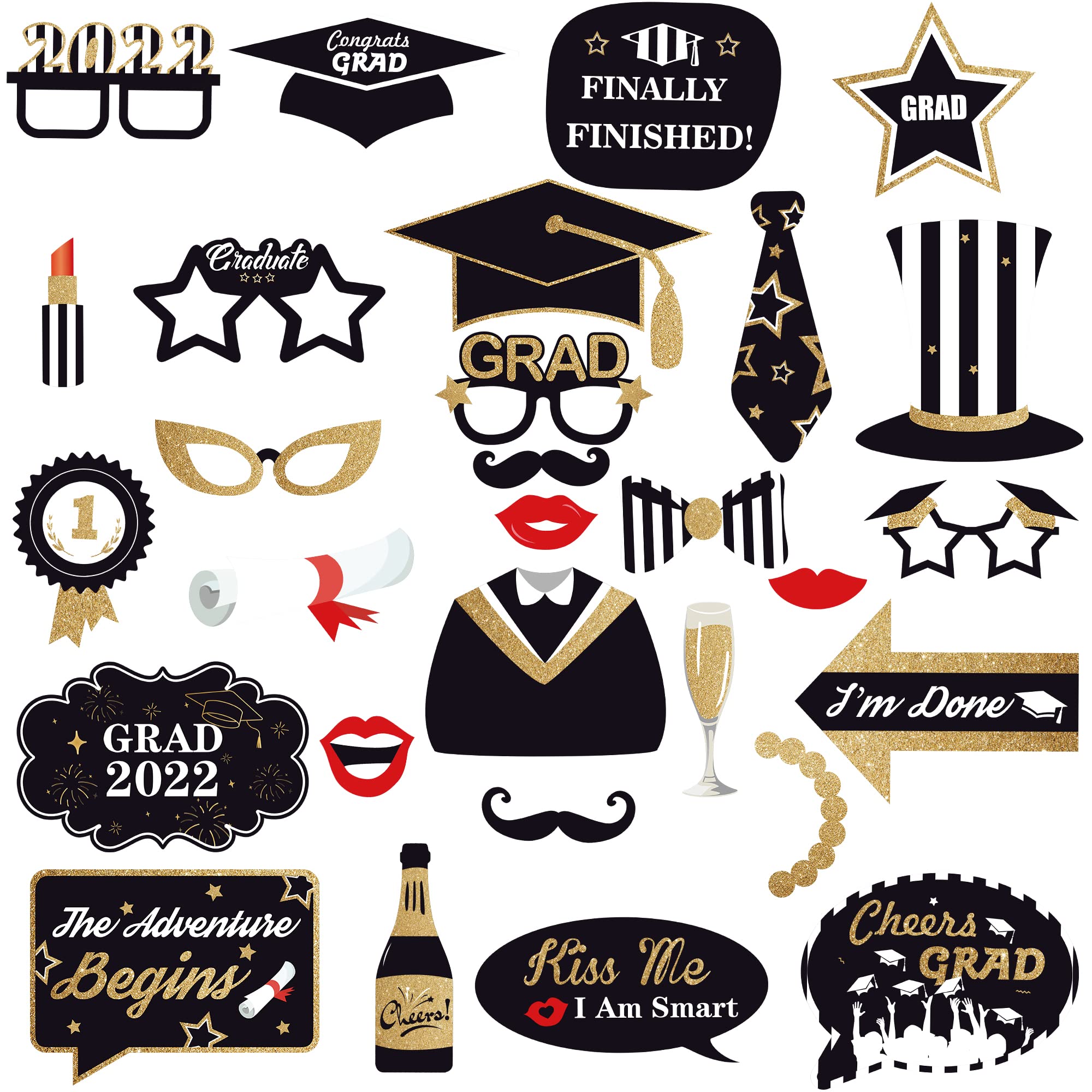 Buy Graduation Photo Booth Props 2022 Pack Of 28 Photo Booth Props buy-graduation-photo-booth-props-2022-pack-of-28-photo-booth-props