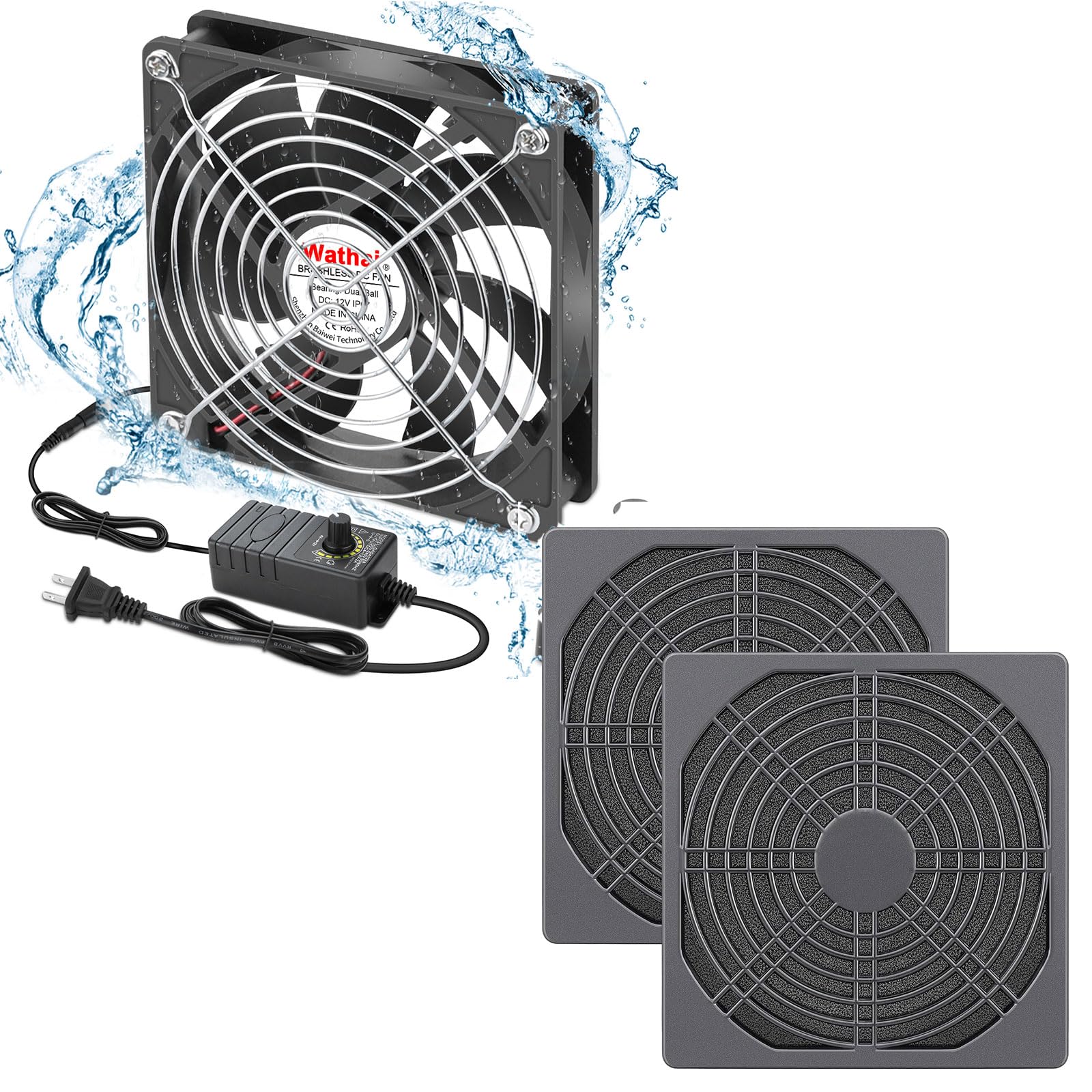 Amazon.com: Wathai 120mm x 25mm Waterproof Small Box Fan IP67 12V ...