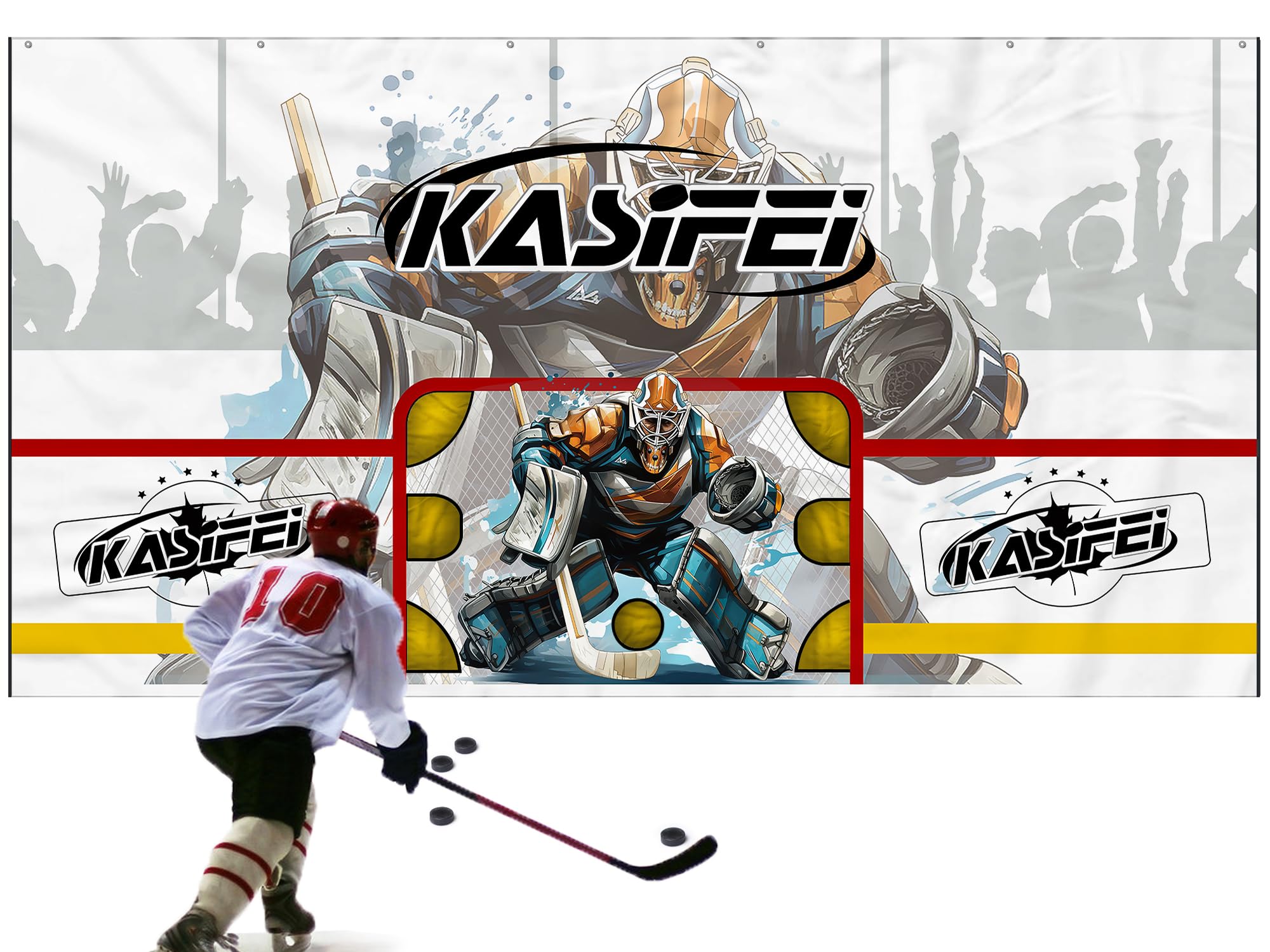 kasifei 16' x 8' Heavy Duty Hockey Shooting Tarp – Built-in Shooter ...