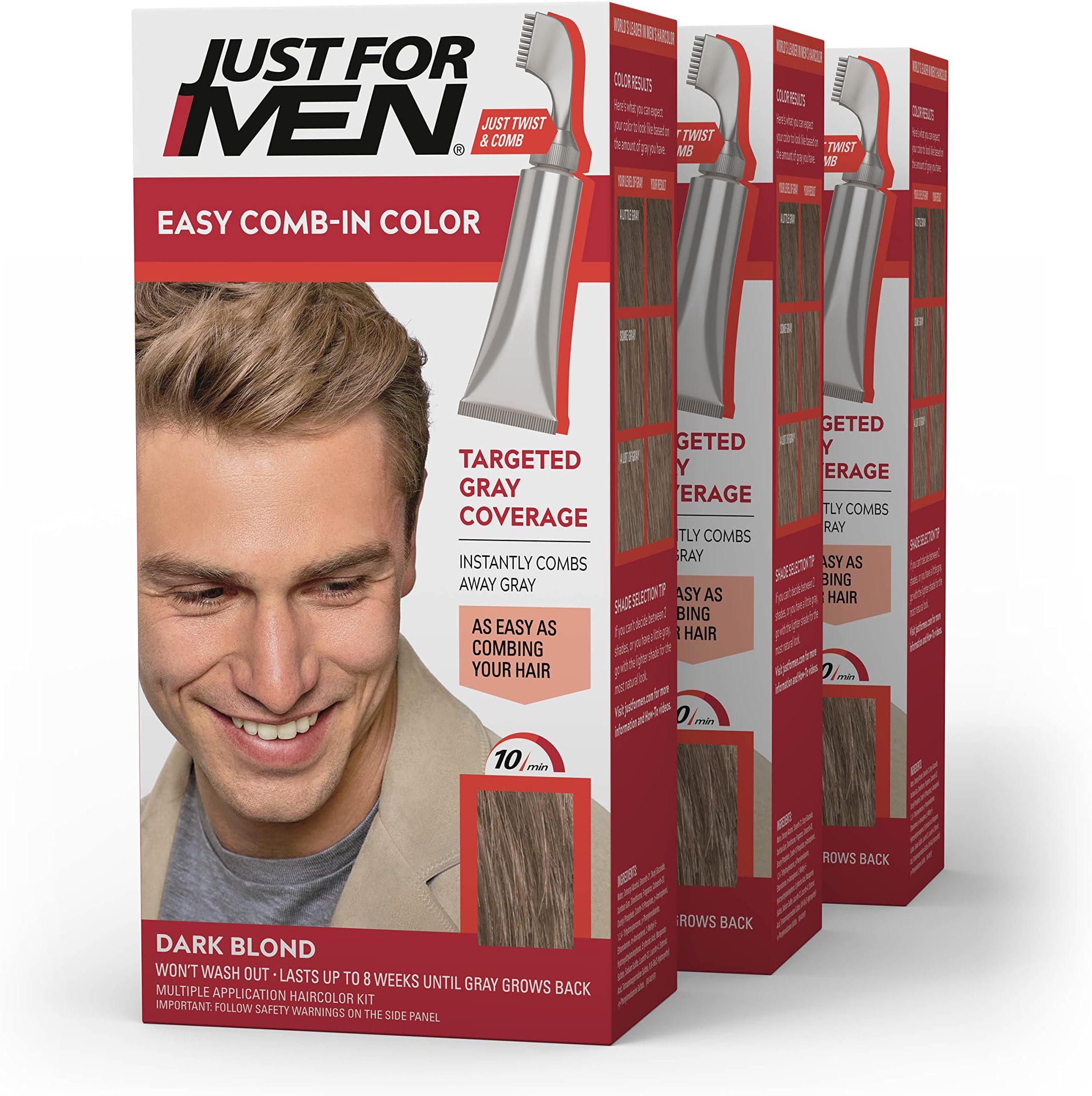Amazon.com: JUST FOR MEN Touch of Gray Hair Color, Mustache & Beard Kit ...