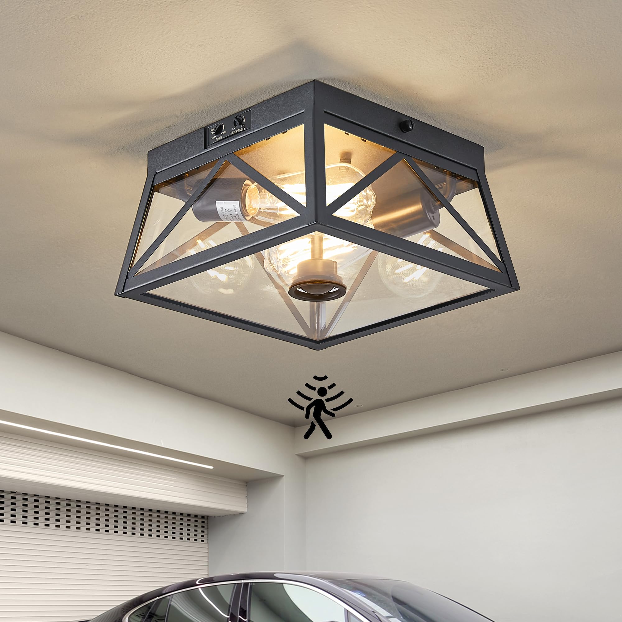 Tarentlight Adjustable Outdoor Motion Sensor Ceiling Light,10" Modern ...