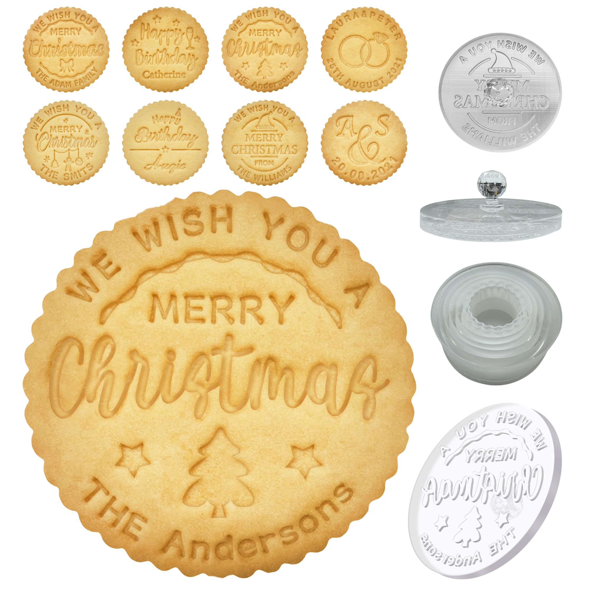 Amazon.com: Personalized Cookie Stamp for Baking Cookies Christmas ...