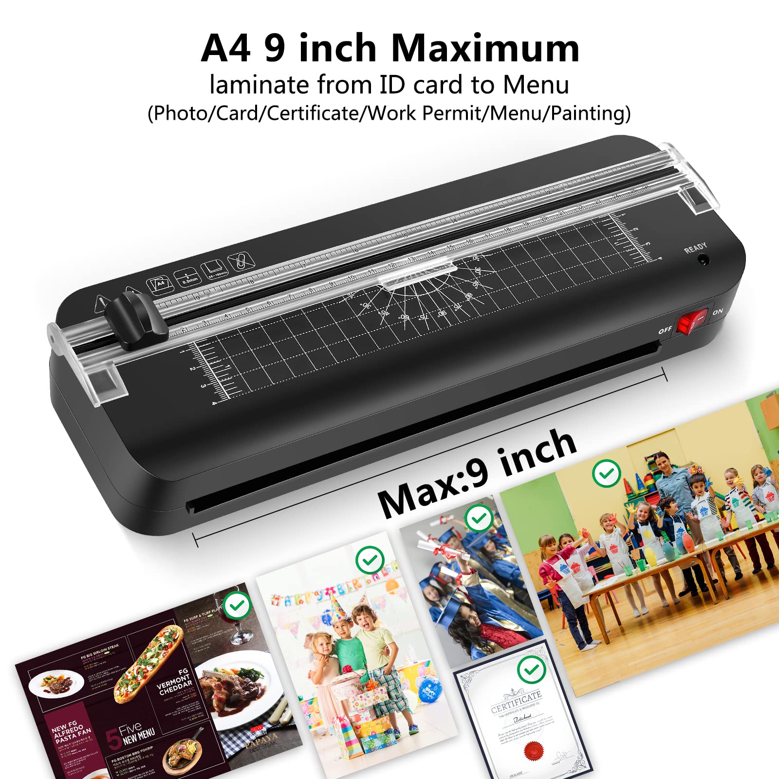 Buy Junrutc Laminator Machine,5 in 1 A4 Thermal Laminator with 20pcs ...