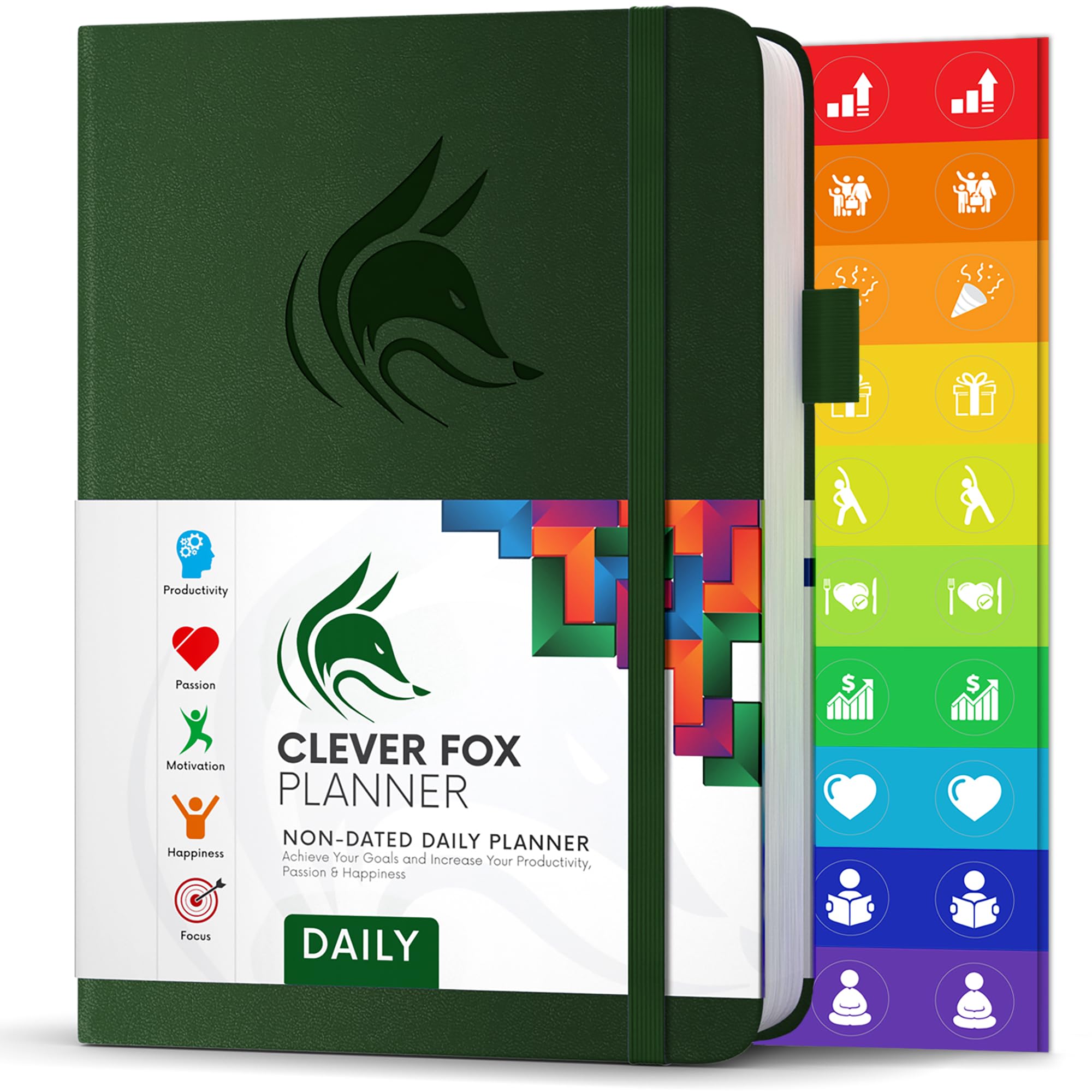 Amazon.com : Clever Fox Daily Planner – Undated Planning Notebook with ...