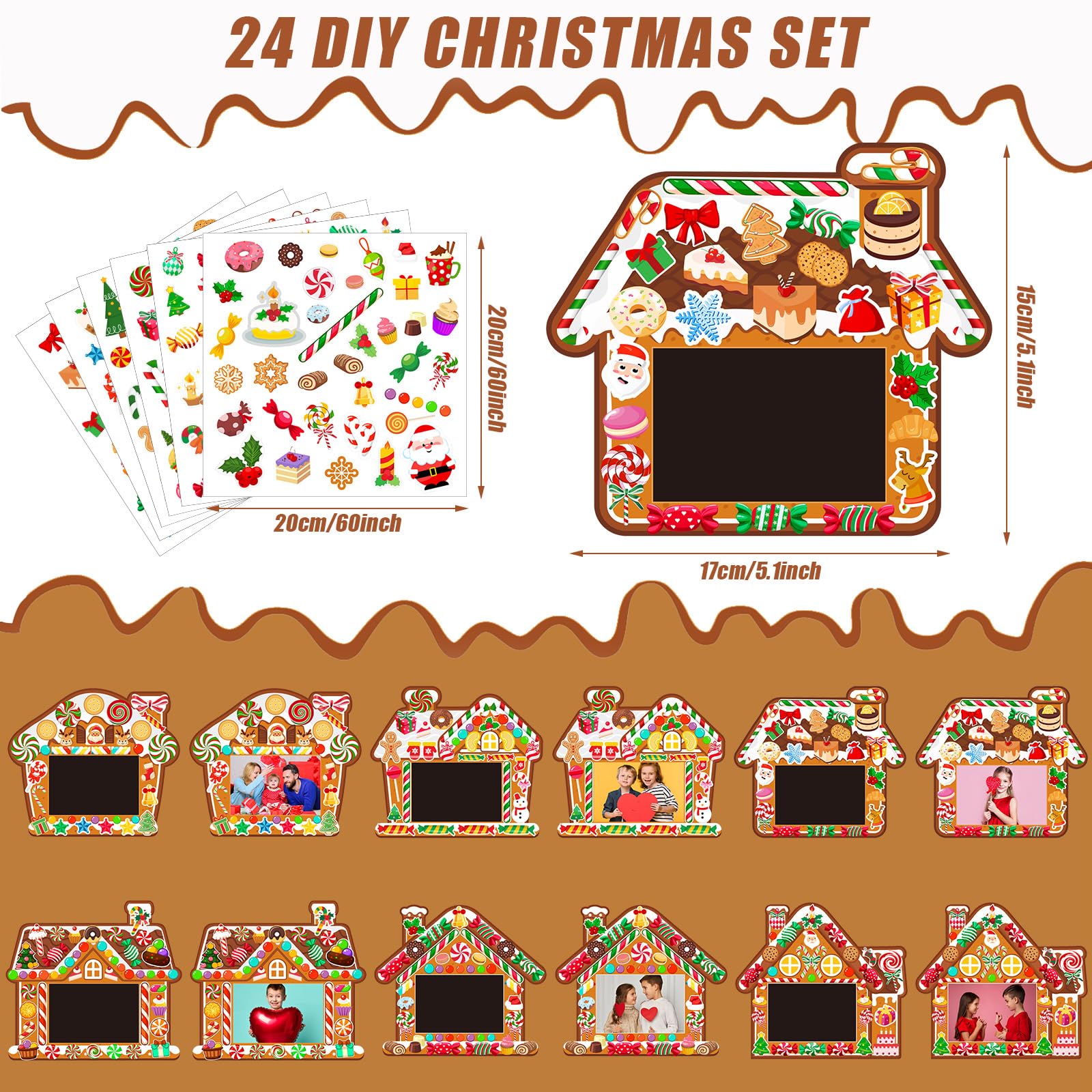 Mini Gingerbread House Kit 24 Pack Gingerbread House Bulk Christmas ...