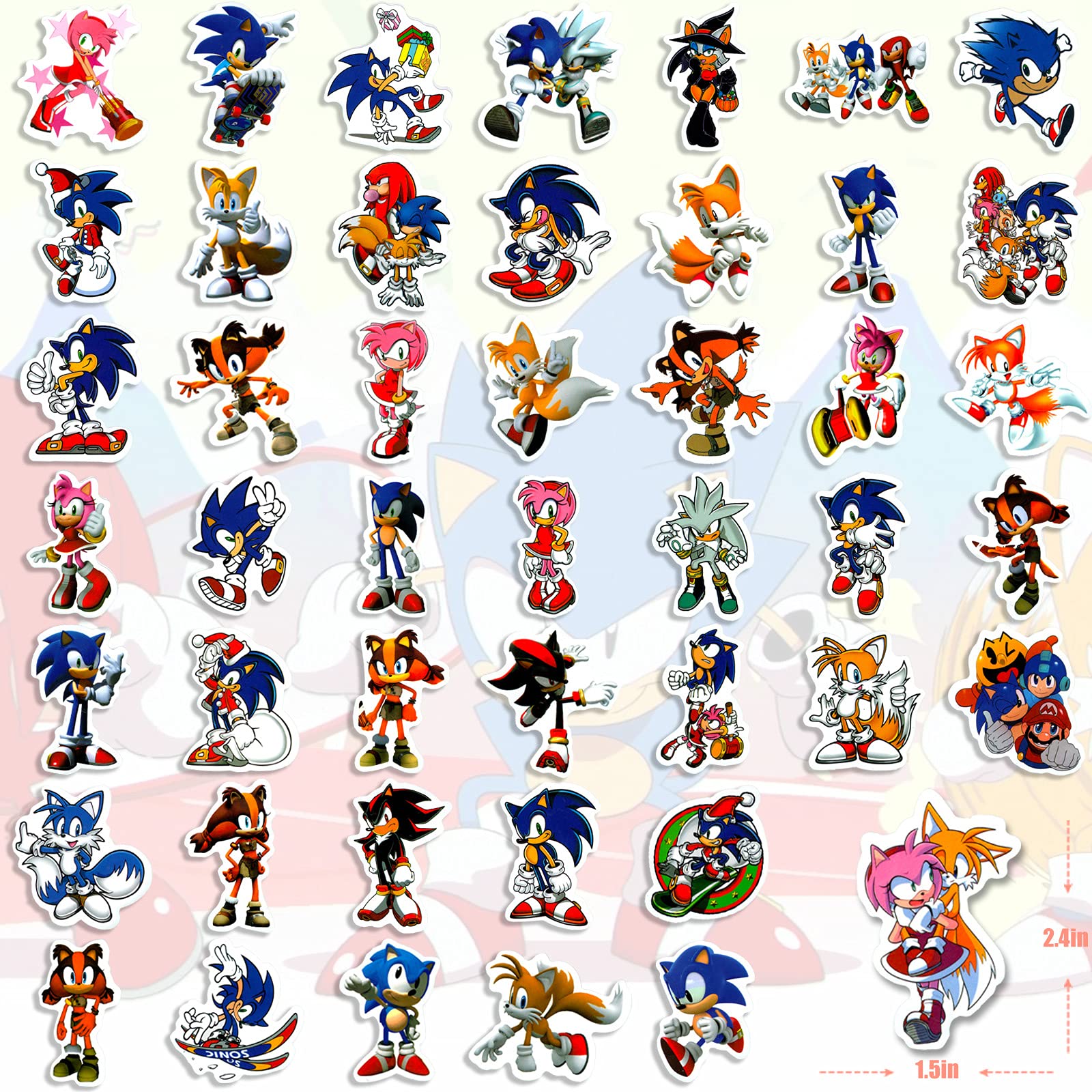 200pcs Sonic The Hedgehog Stickers, Anime Game Sonic Stickers for ...