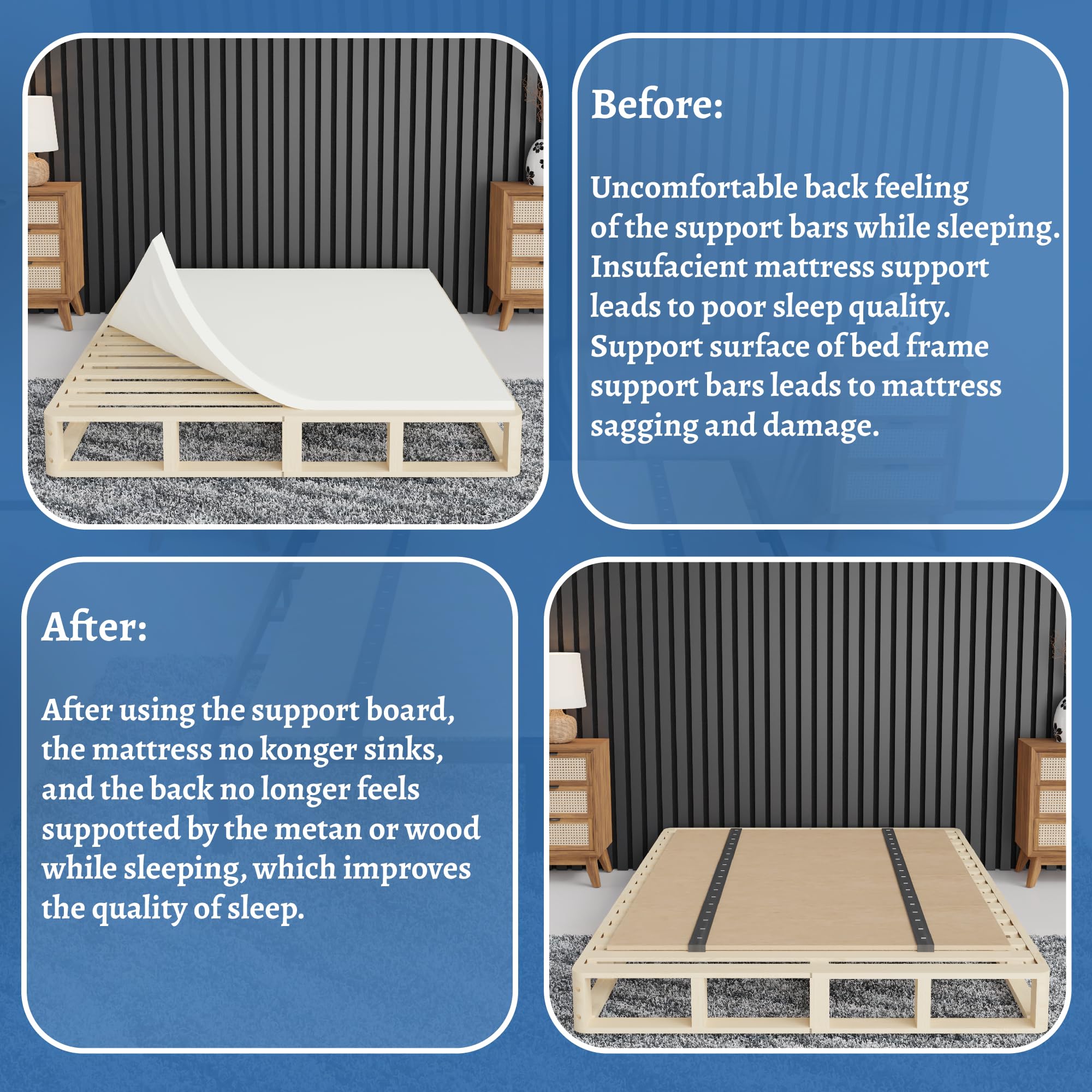 Snapklik.com : Foldable Box Spring, Bunkie Board & Bed-Support Slats To ...