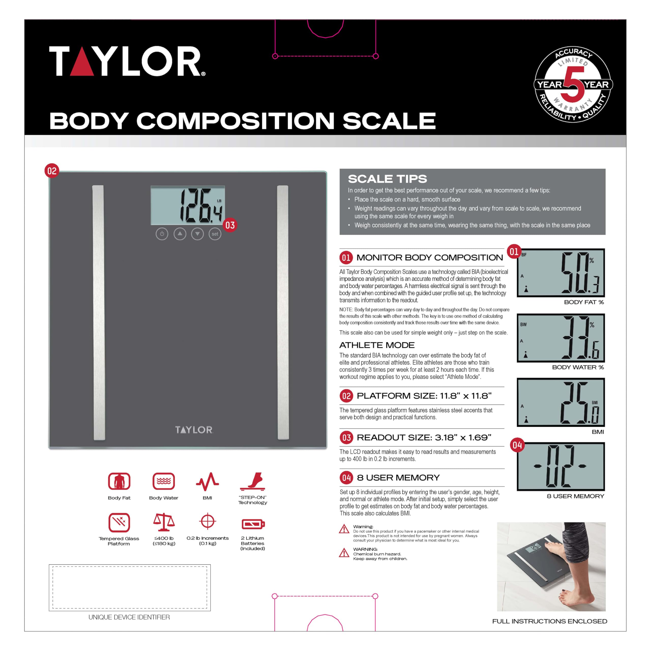 Taylor Body Fat Scale Manual