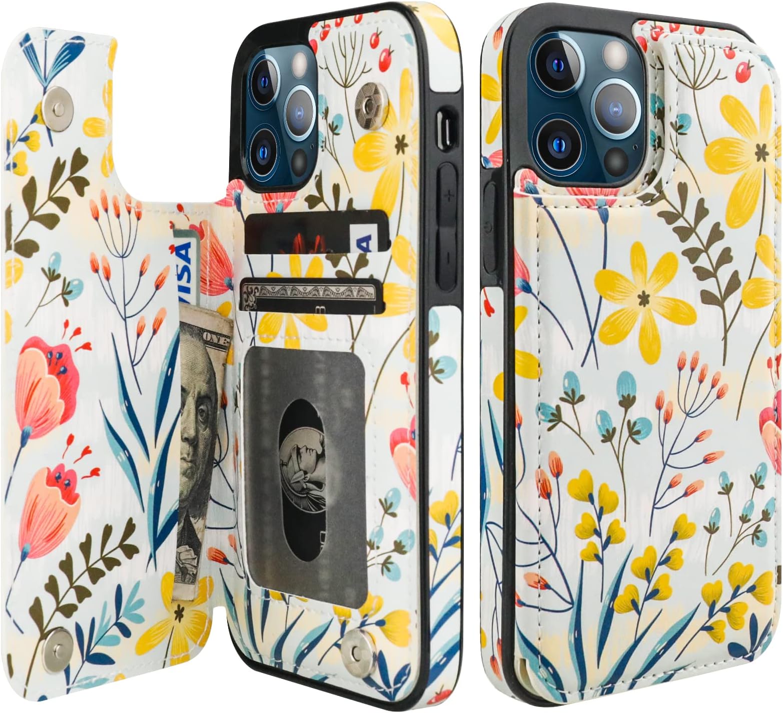 Amazon.com: MZELQ TPU Wallet Compatible with iPhone 12 Case, Card ...