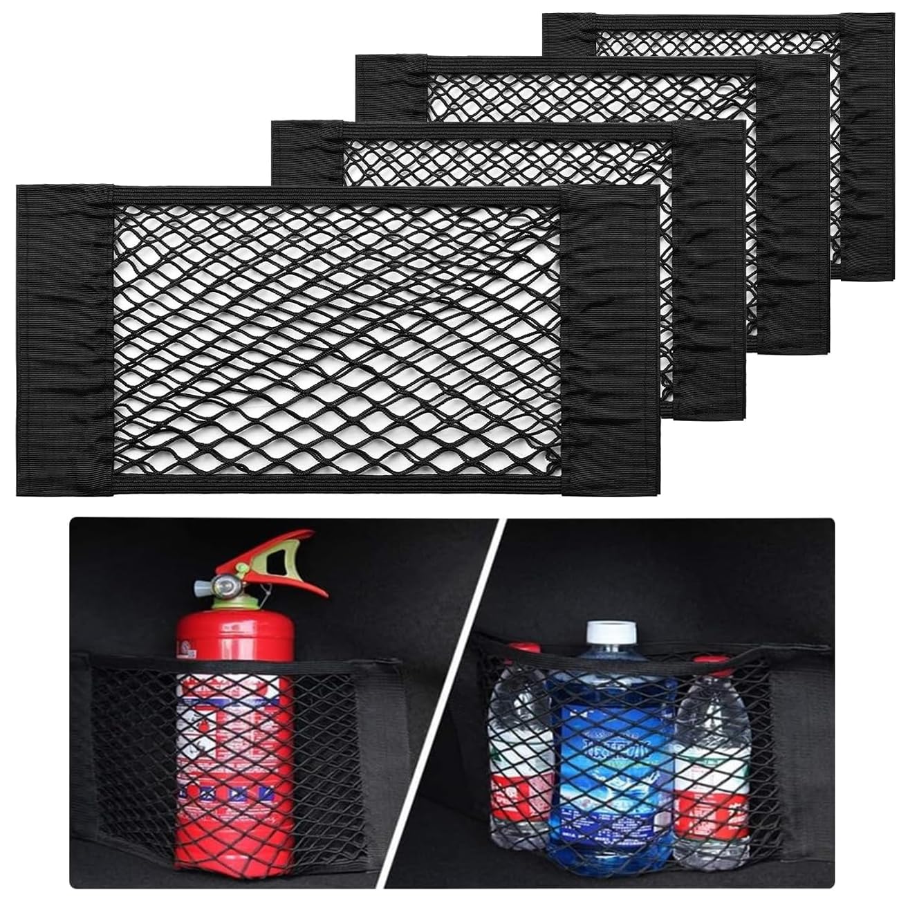4-Pack Car Mesh Cargo Net | Universal Storage Organizer (25-50cm ...