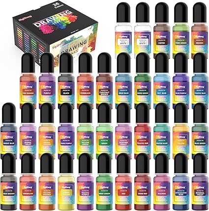 Amazon.com : Alcohol Ink Set - 36 Bottles Vibrant Colors High ...