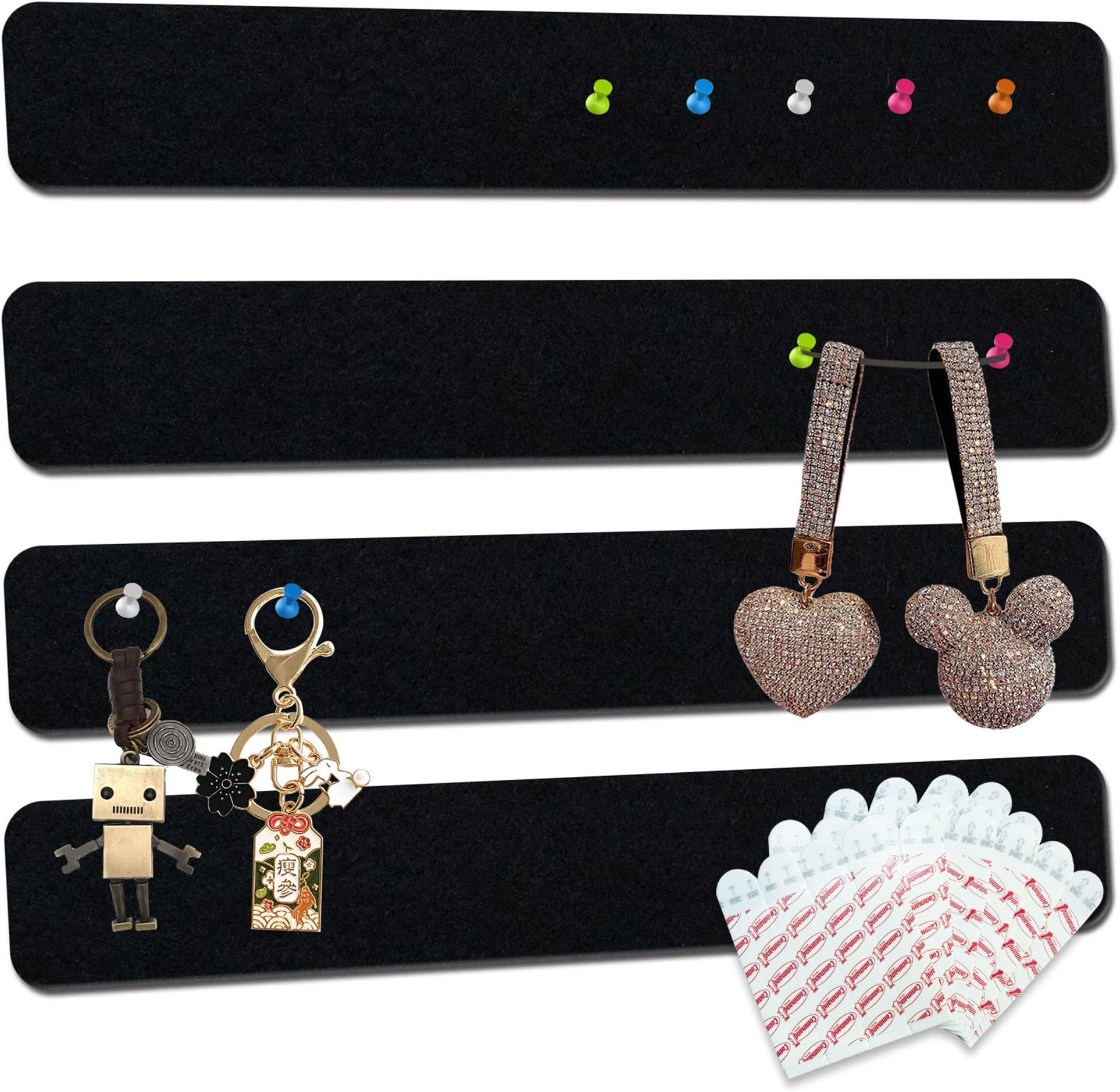 Amazon.com : Felt Pin Board Bar Strips Bulletin Board Tiles for Wall ...