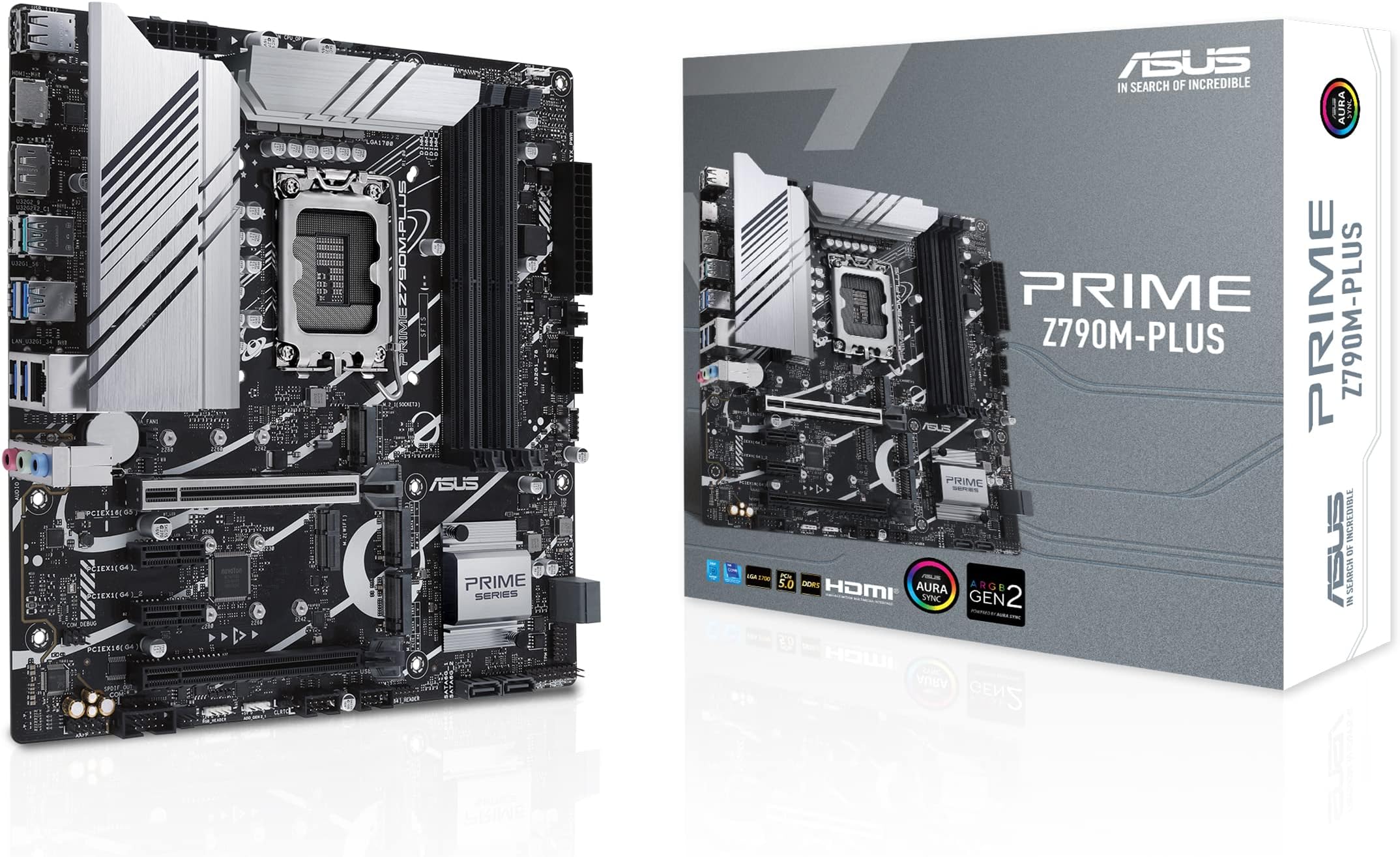 ASUS PRIME Z790M-PLUS Intel Z790 LGA 1700 Micro ATX Motherboard, 3 slo M.2, DDR5, HDMI, USB 3.2 ...