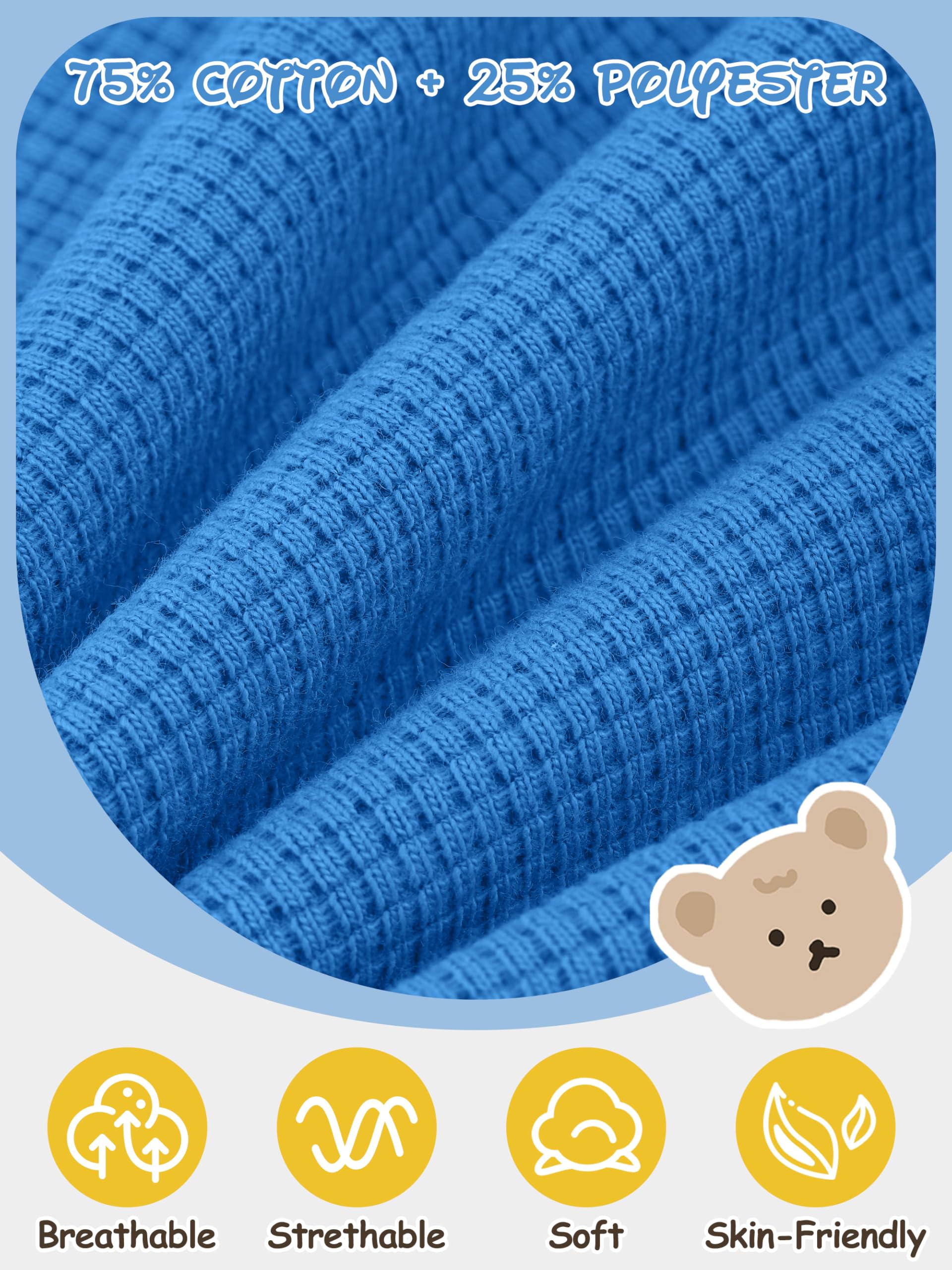 Snapklik.com : 3 Sets Boys Waffle Thermal Underwear Set Soft Winter ...