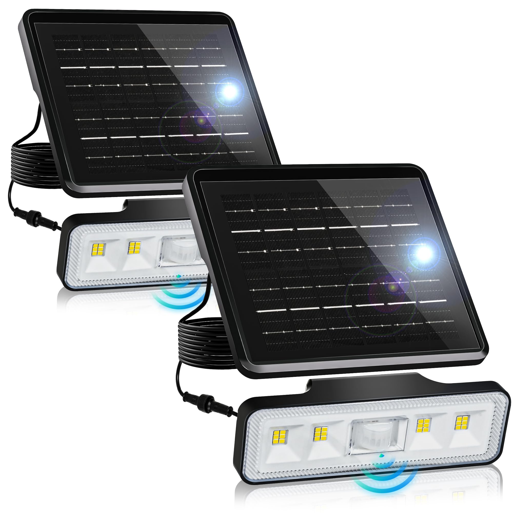 AUDERWIN Solar Flood Lights Outdoor 4000Lm, Solar Motion Lights ...