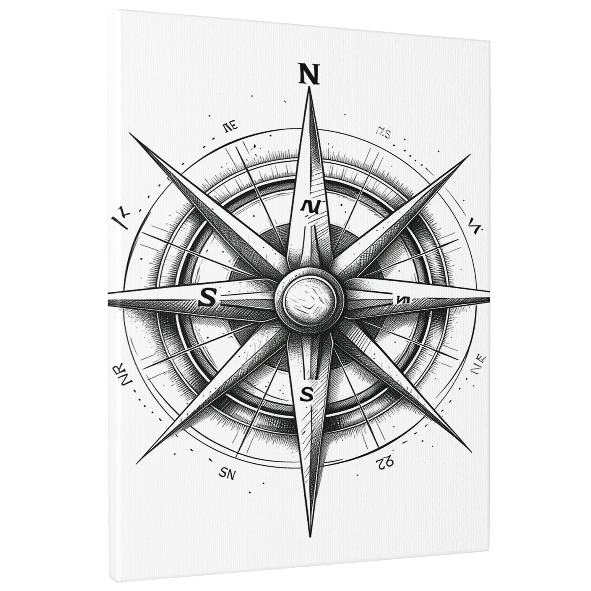 Antique Nautical Compass Art